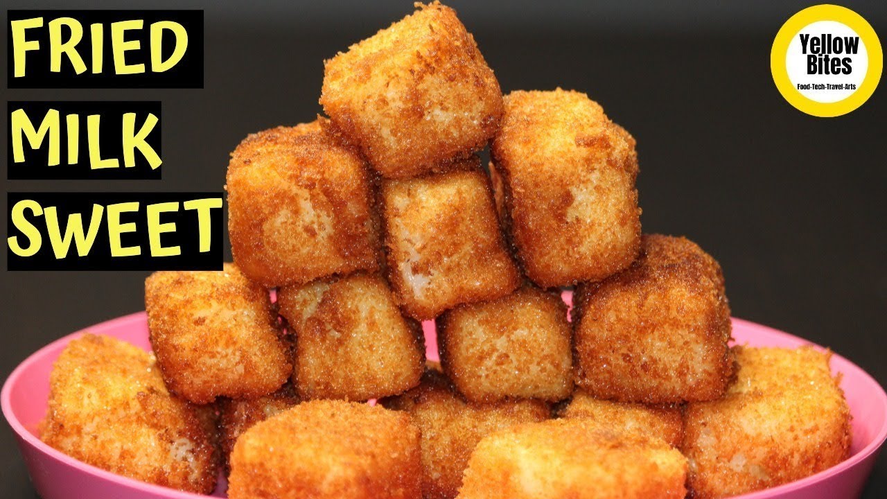 fried milk recipe melts in mouth | milk fried dessert recipe | crispy ...