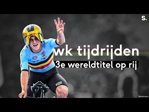 3 op een rij: supersonische Remco Evenepoel degradeert Tadej Pogacar op WK tijdrijden