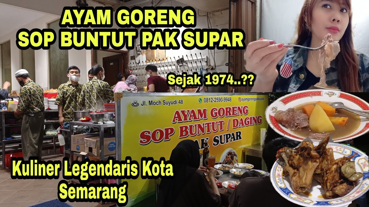 MUKBANG AYAM GORENG DAN SOP BUNTUT PAK SUPAR SEMARANG | ASMR INDONESIA ...