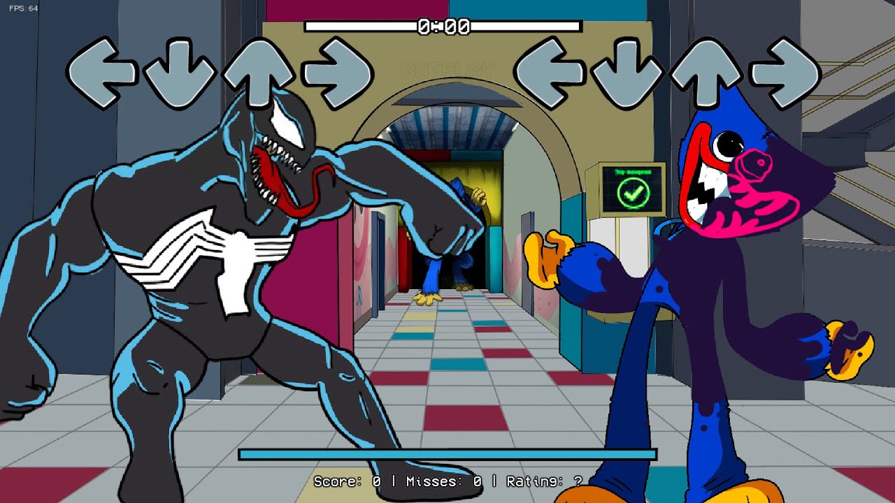 Venom Vs Huggy Wuggy (New Characters) // Playtime // FNF New Mod x ...