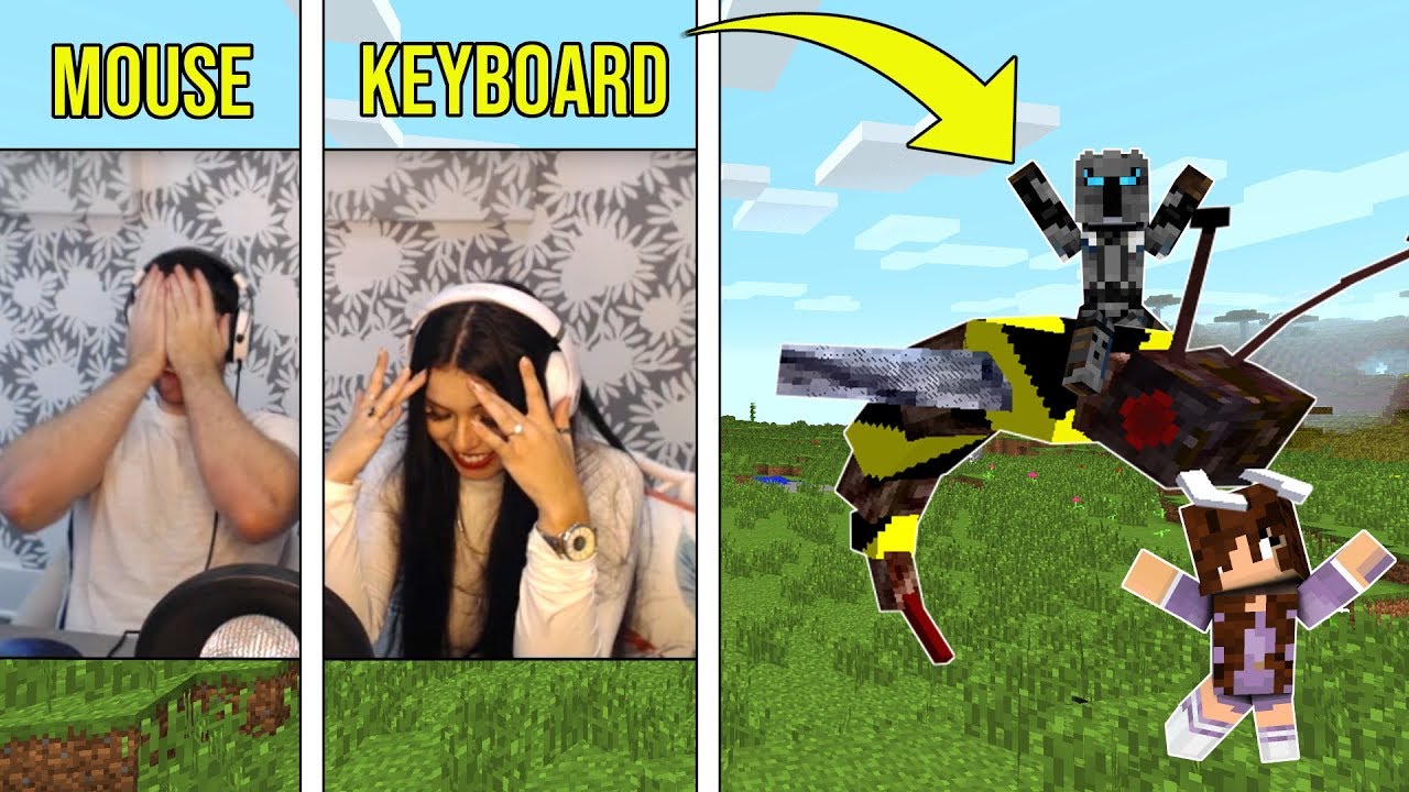 Minecraft CRAZY CRAFT But She CONTROLS KEYBOARD & I CONTROL MOUSE ...