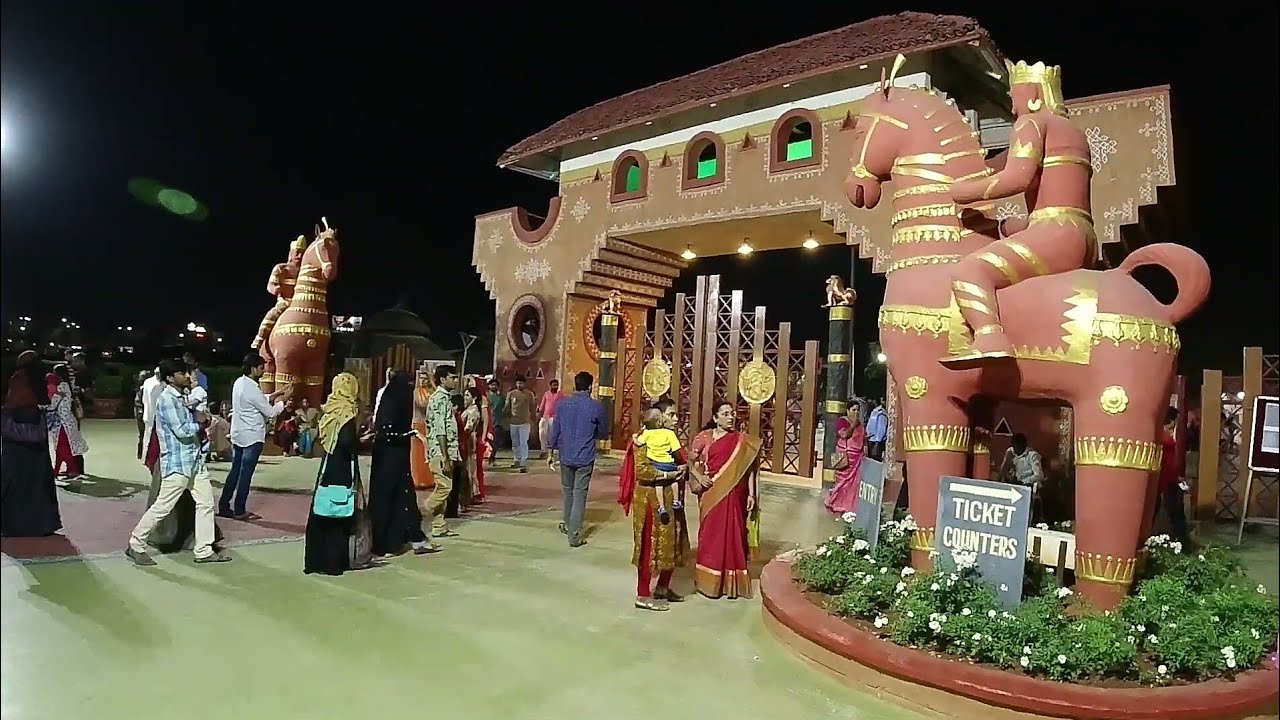 Uppal Shilparamam in Night time at Hyderabad (Full Shilparamam Covered ...