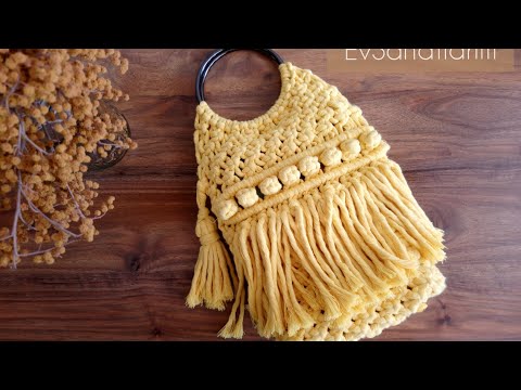 Makrome Halka Çanta Yapımı | How to Make Macrame Ring Bag