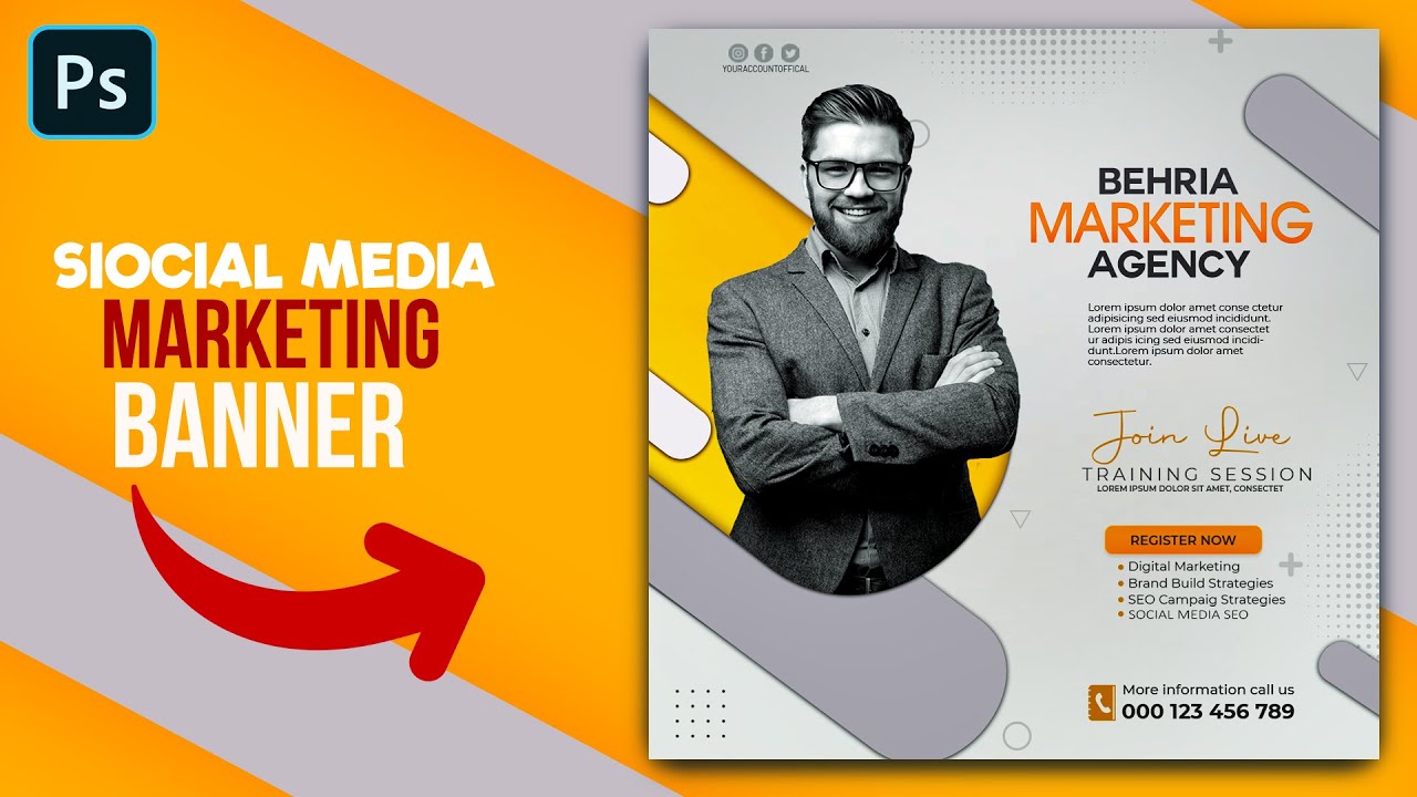 How To Make Marketing Flyer Design In Photoshop | Flyer design Kase ...