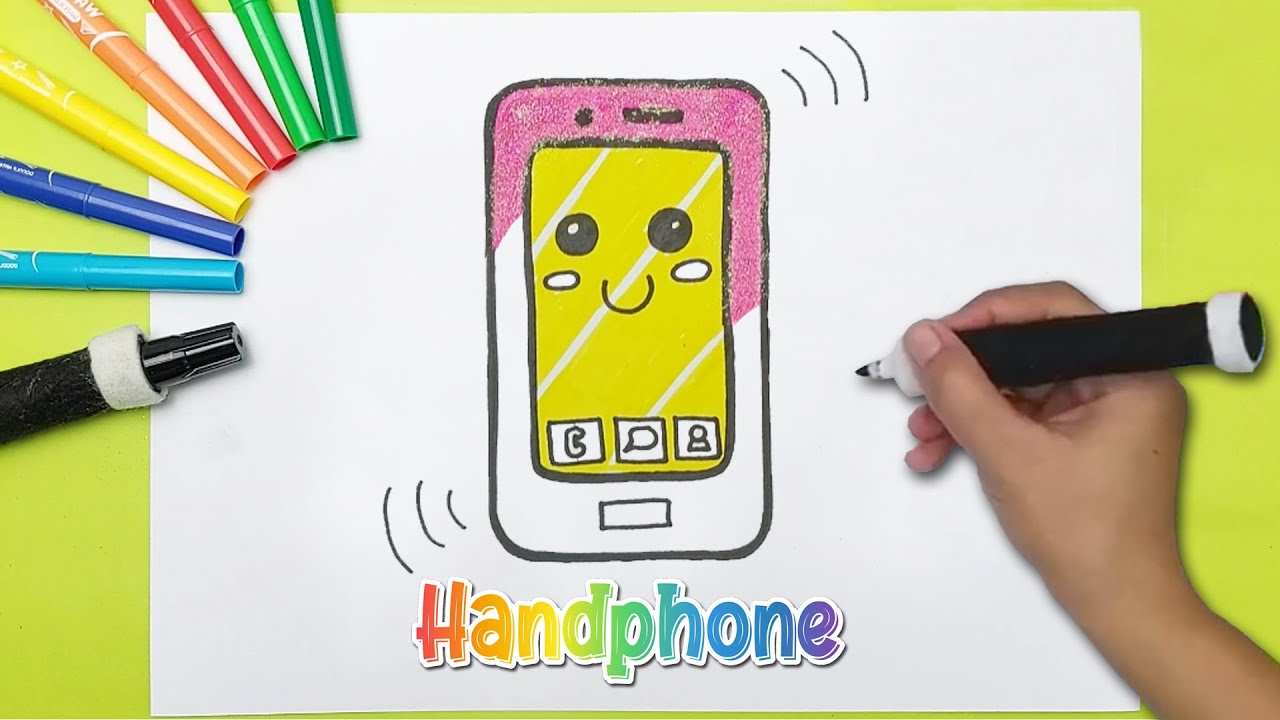 Menggambar dan Mewarnai Handphone (Telepon Seluler) - YouTube