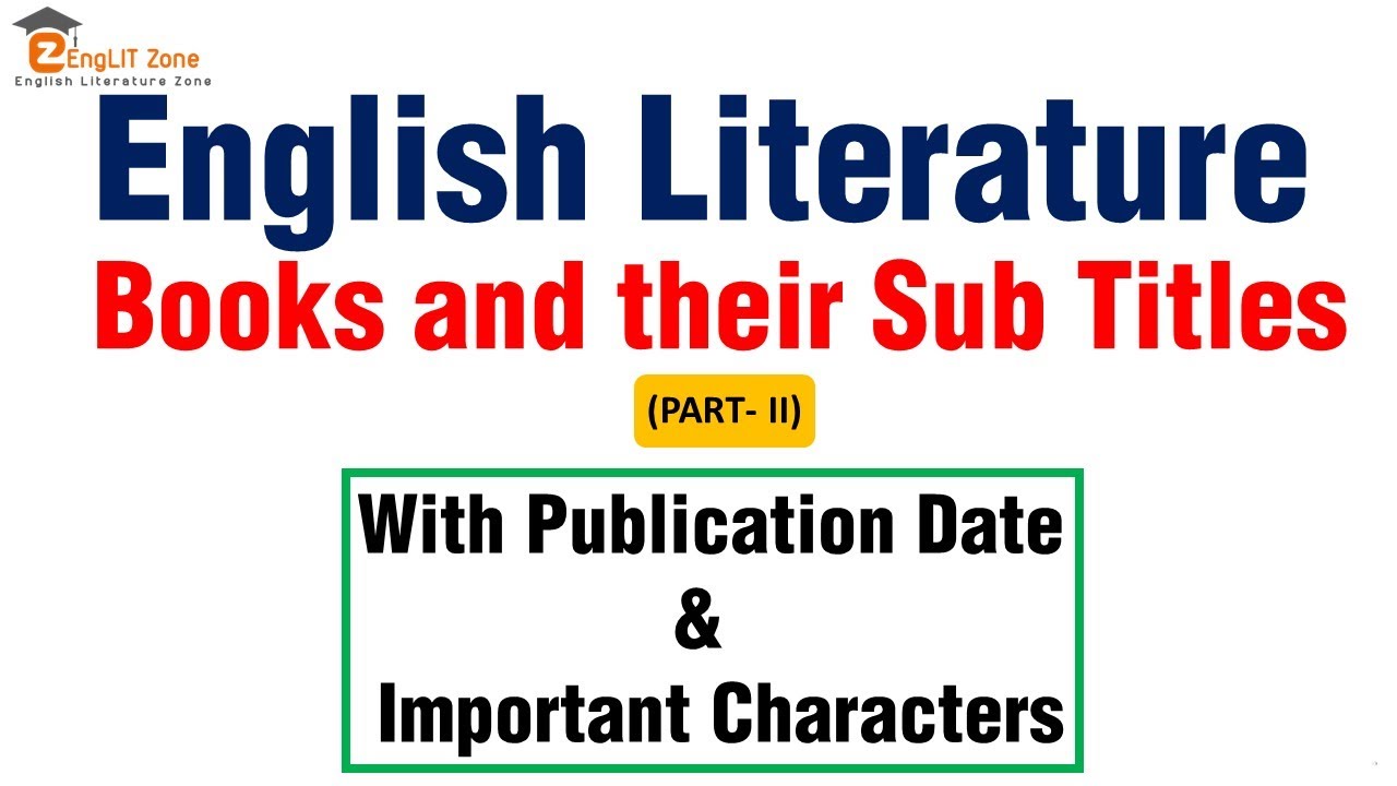 Important Books of English Literature | Important Books and their Sub ...