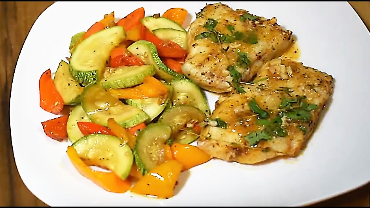 Mediterranean Baked Pollock -With Garden Vegetables - YouTube