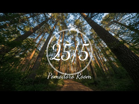 Pomodoro Timer with Forest Sounds | 25-5 Focus Session in Nature | Deep Work + No Distractions