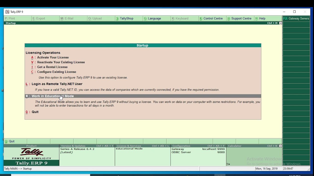 How to open and shut company in tally software - YouTube