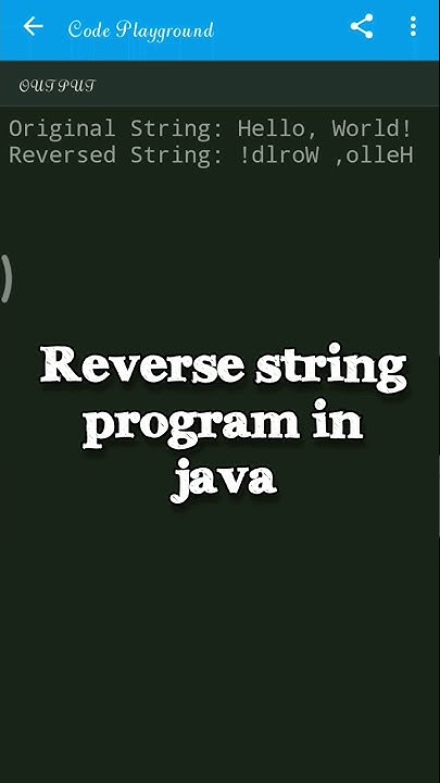 Reverse string program in java #shorts #ytshorts #java #fyp - YouTube