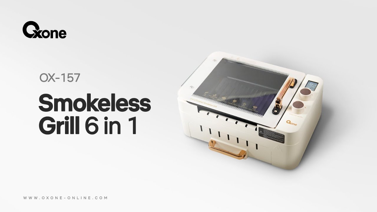 6 in 1 Compact Smokeless Grill - OX-157 | Product Feature - YouTube