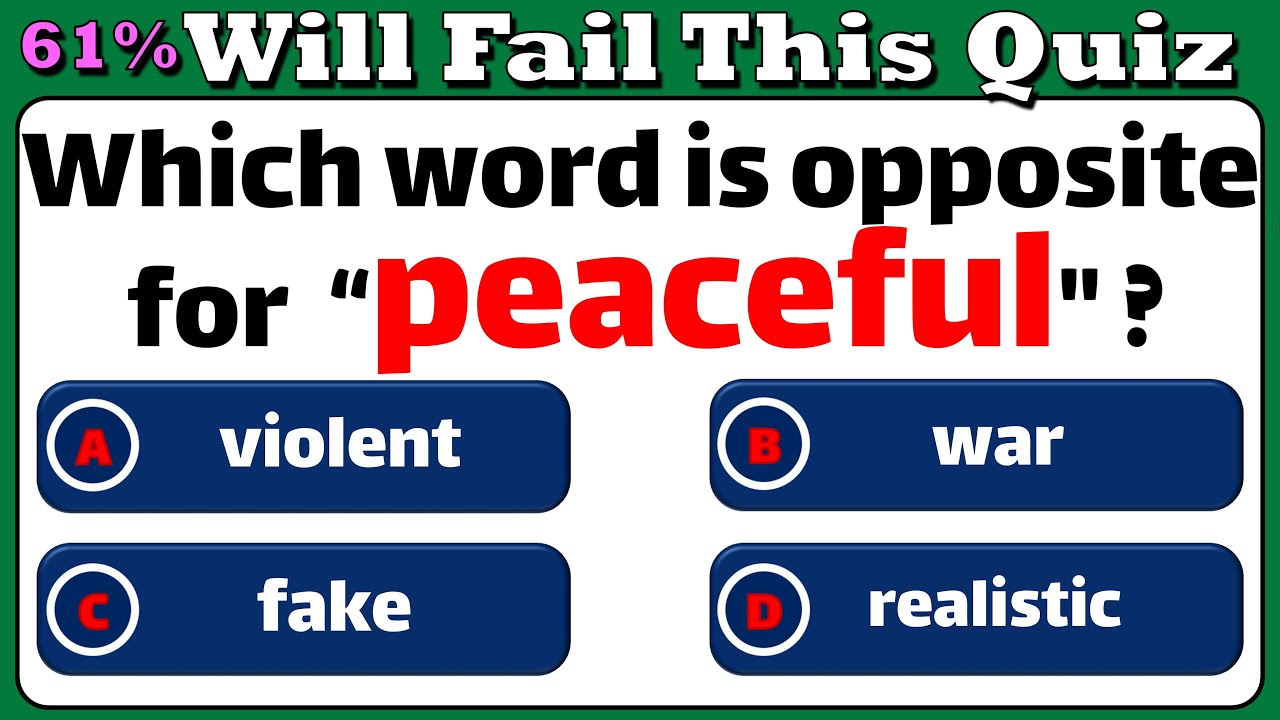 Antonyms Quiz: CAN YOU SCORE 10/10? | English Quiz | #challenge 3 - YouTube