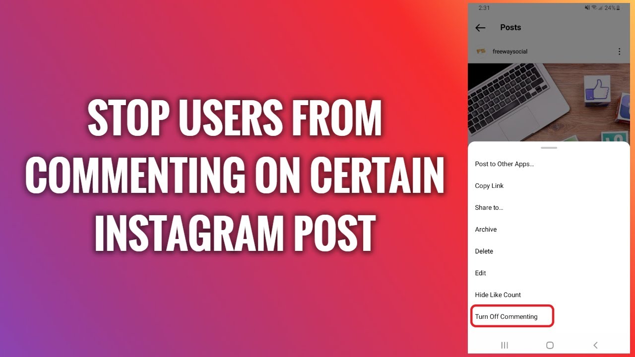 How To Stop Users From Commenting On Certain Instagram Post - YouTube