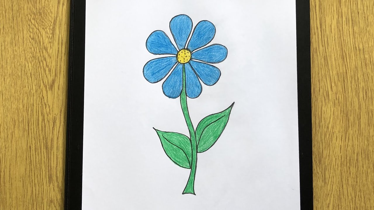 Easy & simple flower drawing / Drawing flower / Draw a flower step by ...