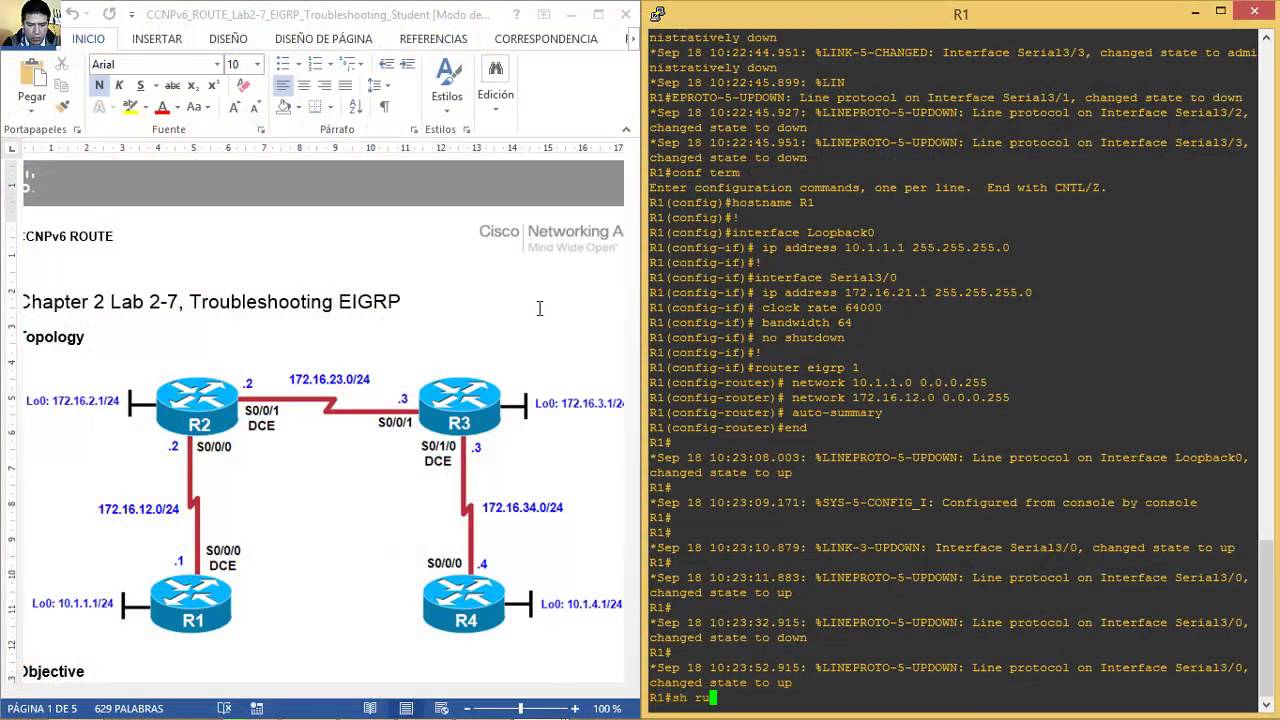 CCNPv6 ROUTE Lab2-7 EIGRP Troubleshooting - YouTube