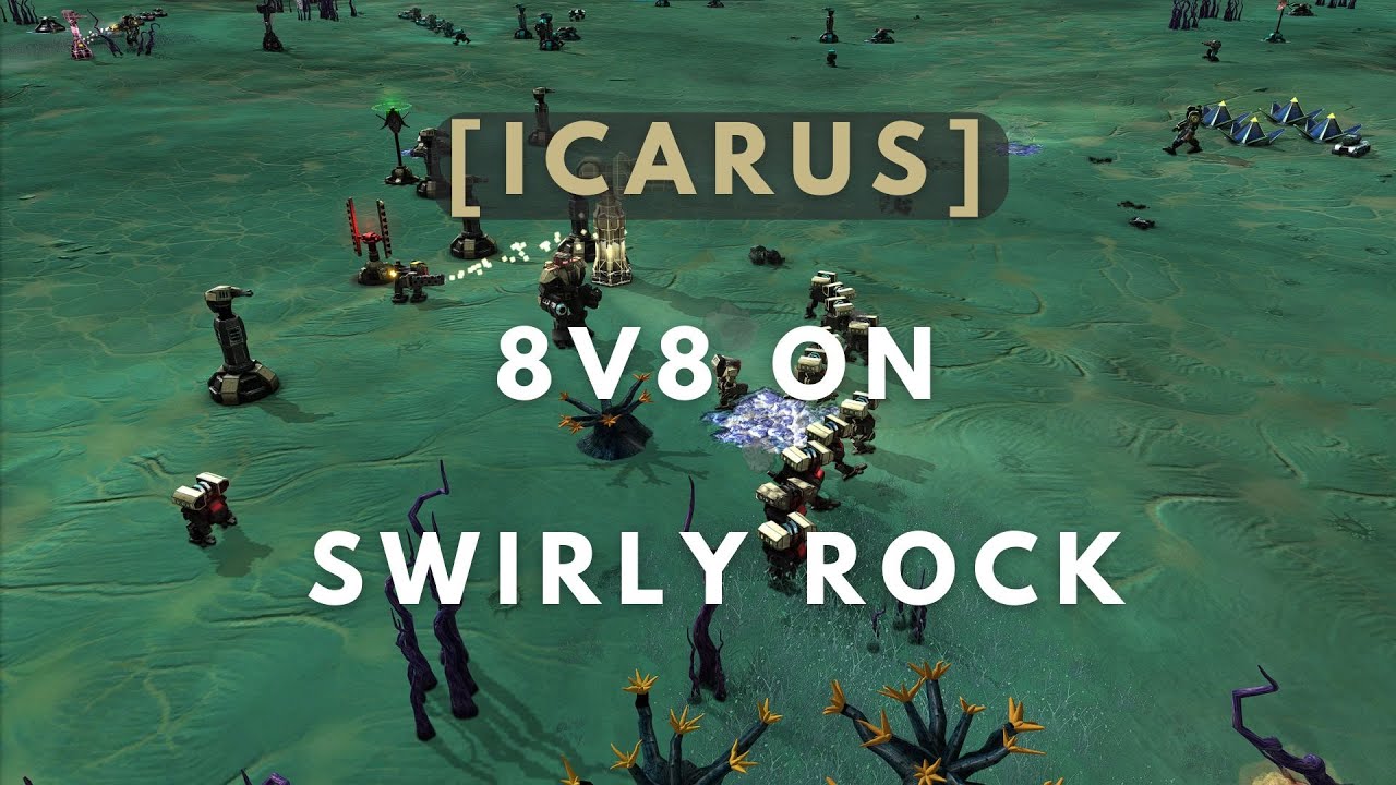 BAR Replay Review - [Icarus] - Swirly Rock - Frontline - YouTube