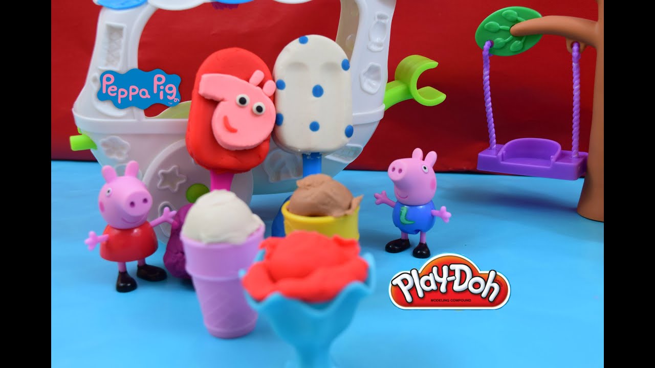 Play Doh Sundae Cart Ice Cream Shop Sweet Shoppe with Peppa George Pig ...