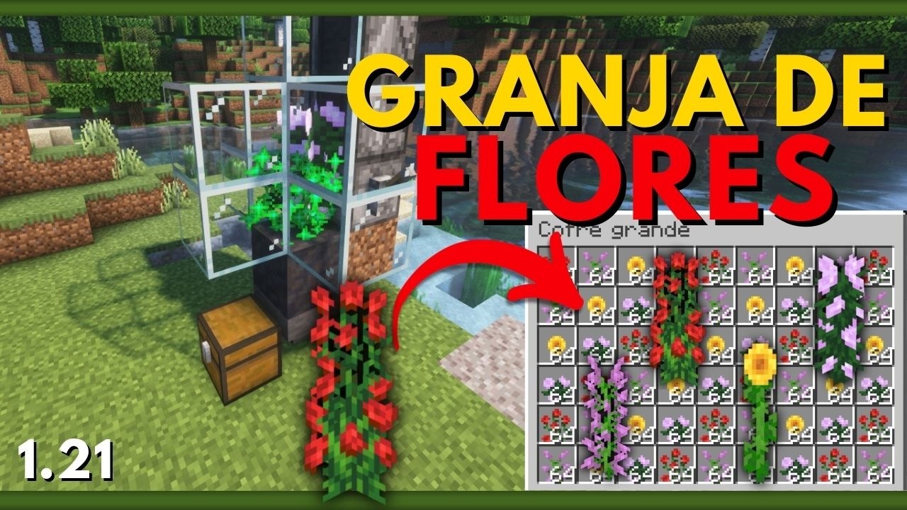 🌿 Cómo hacer una Granja de FLORES Fácil en Minecraft 1.21🌻 ¡Tutorial ...