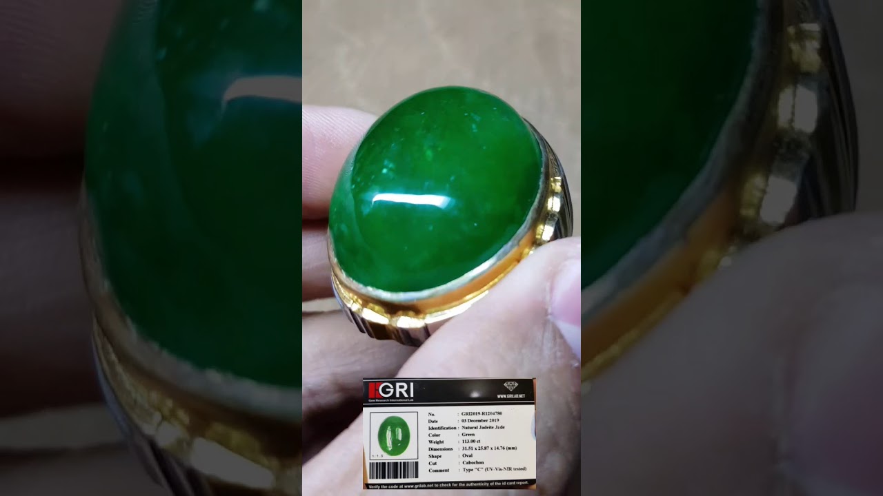 Natural jadeite jade type C 113.0ct memo GRI kode 4780 - YouTube