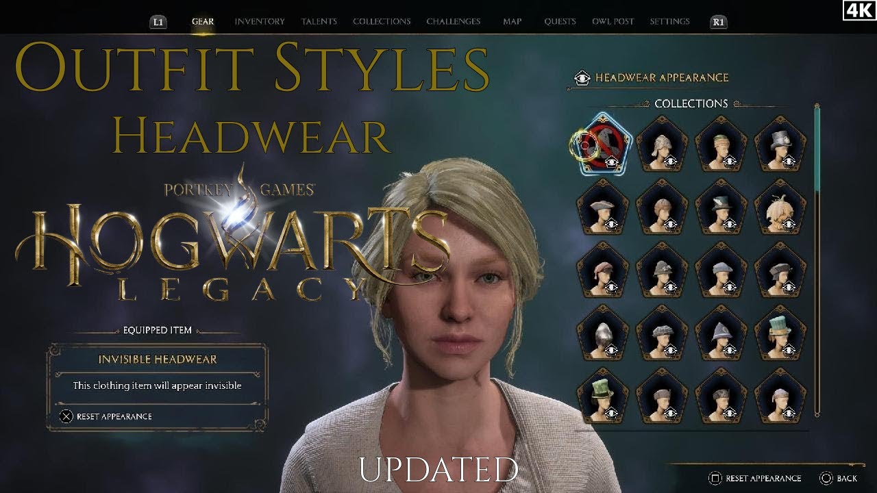 Hogwarts Legacy: Style Appearances - All Headwear | UPDATED | 4K - YouTube
