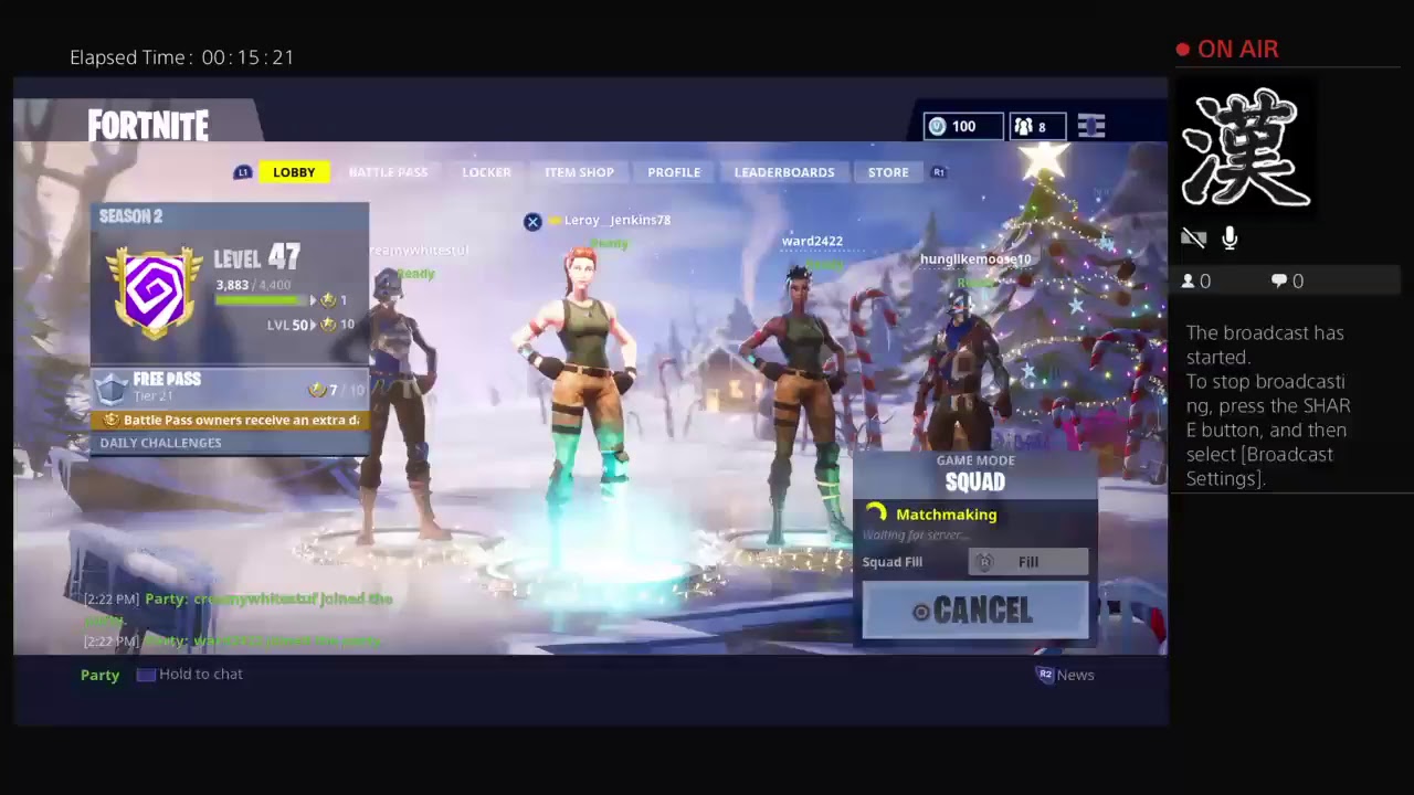 Going for level 50 !!! Fortnite broadcast - YouTube