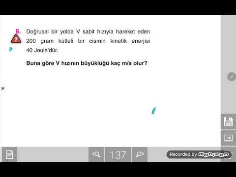 Kinetik Enerji Soru Çözümü 9. sınıf
