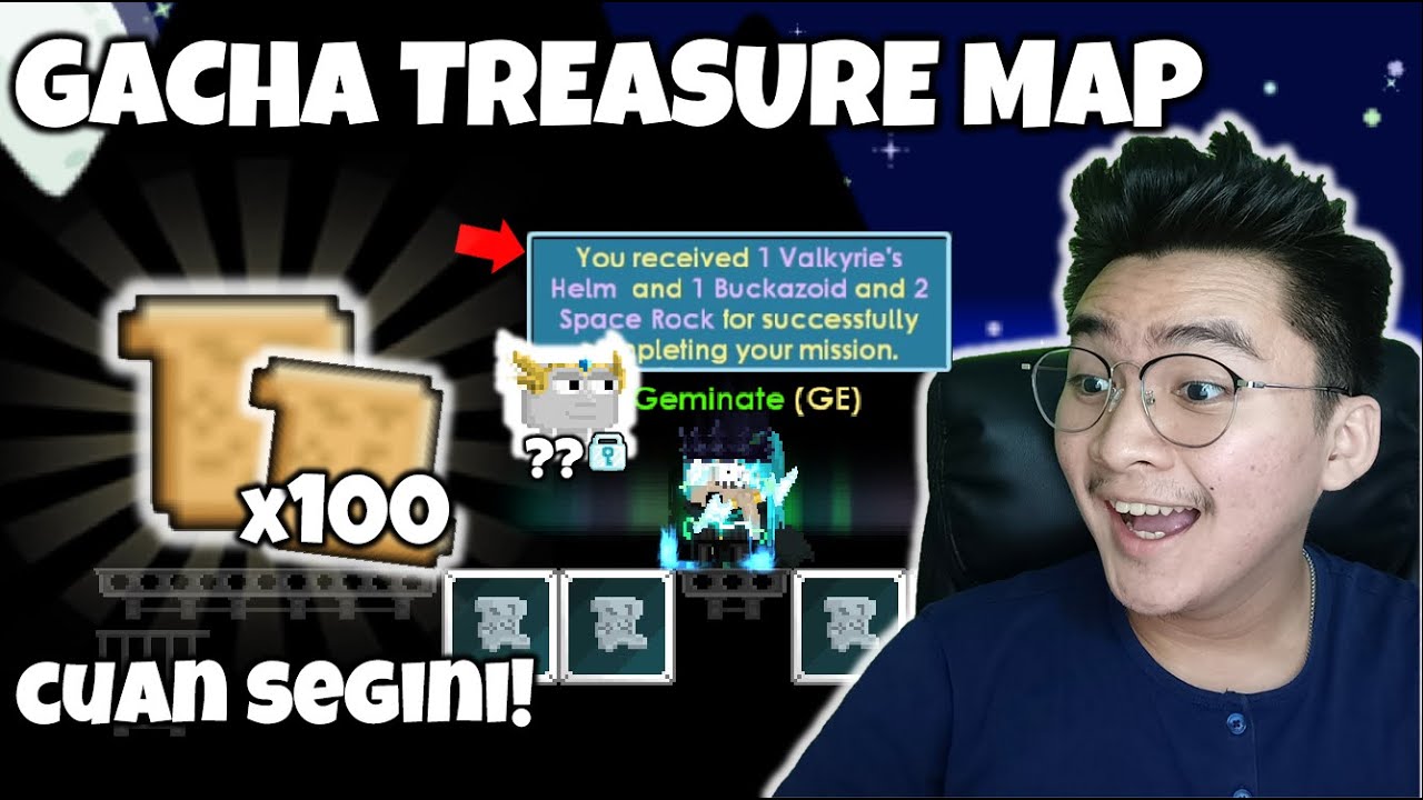 Gacha 100 TREASURE MAP!! Cuannya Segini?! | Growtopia Gacha 2023 - YouTube