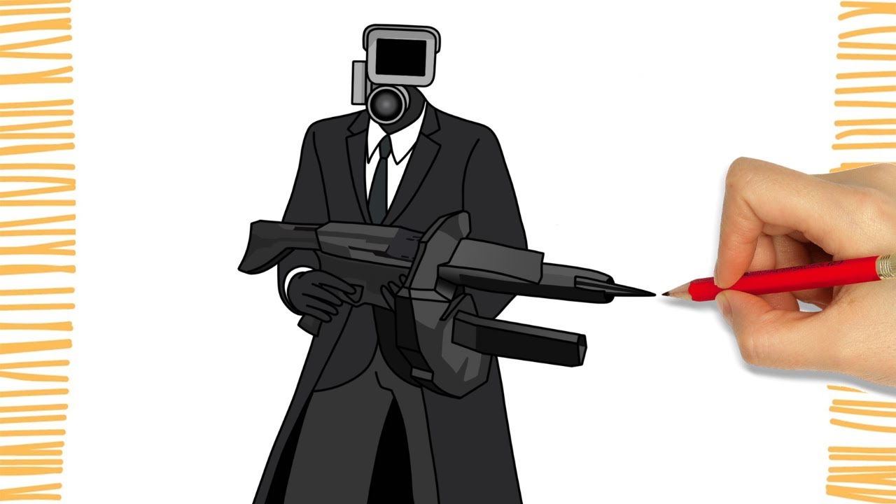 Como Dibujar a CAMERA MAN CON ARMA I SKIBIDI TOILET I fácil - YouTube