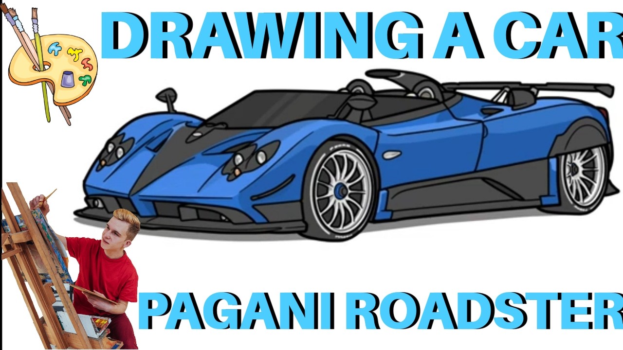 كيف ترسم سيارة باحترافية|How to draw a car|How to draw a PAGANI ...