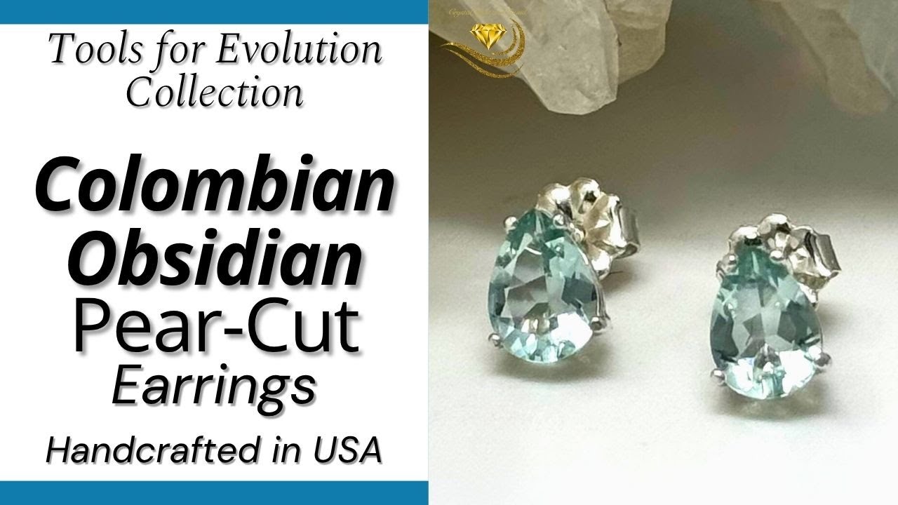 Colombian Obsidian Earrings - 6mm Pear Cut - YouTube
