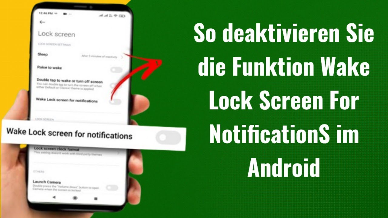 So deaktivieren Sie die Funktion Wake Lock Screen For NotificationS im ...