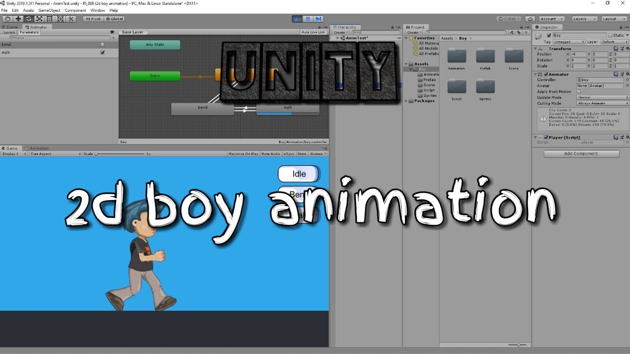 Unity _ 2d boy animation - YouTube