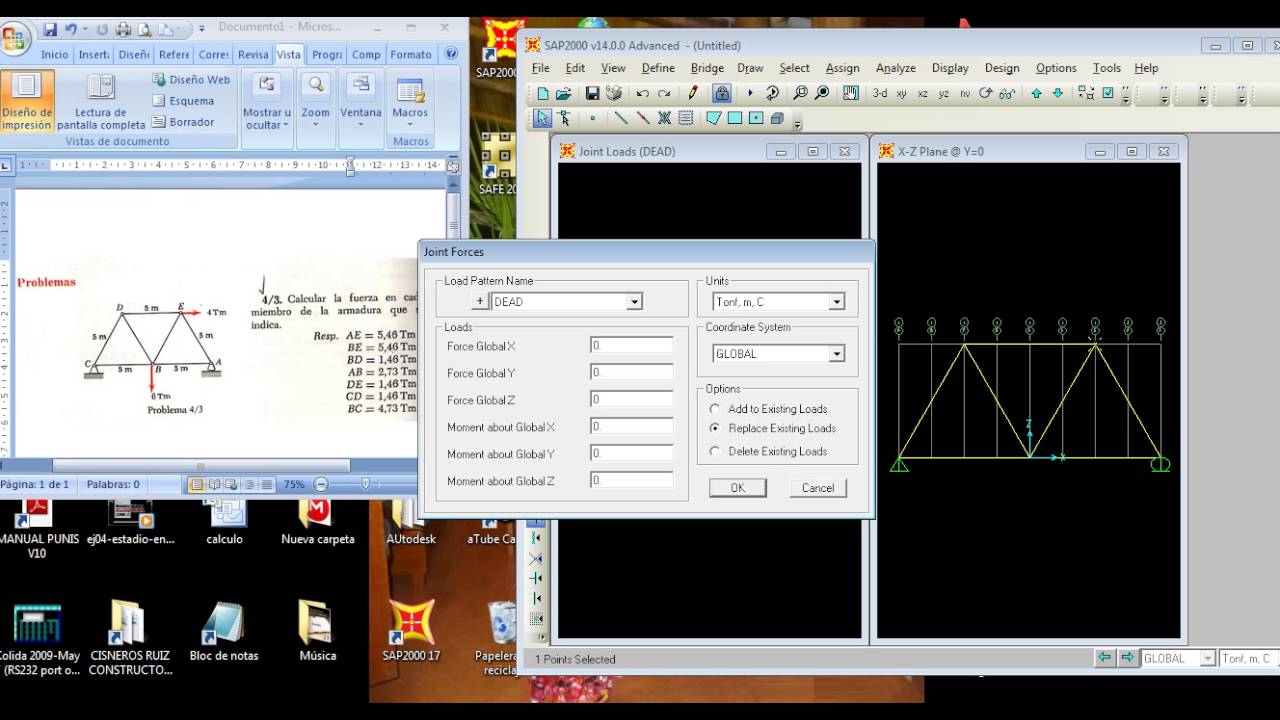 ANÁLISIS DE UNA CERCHA EN SAP2000 - YouTube