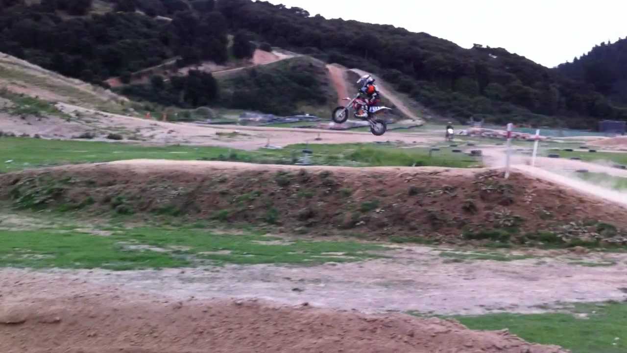 Alex Jumps across table top on KTM 50 sx - YouTube
