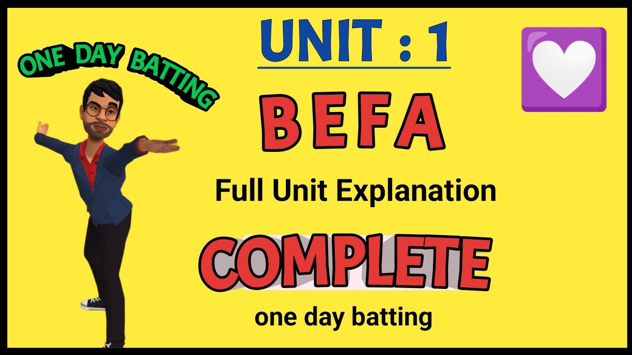 BEFA UNIT 1|| Complete Explanation | R18 JNTUH | - YouTube