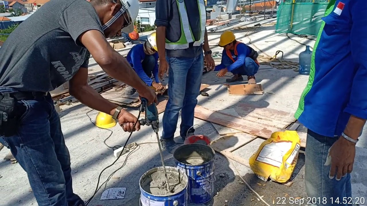 Cara Grouting Base Plate Kolom Baja - YouTube