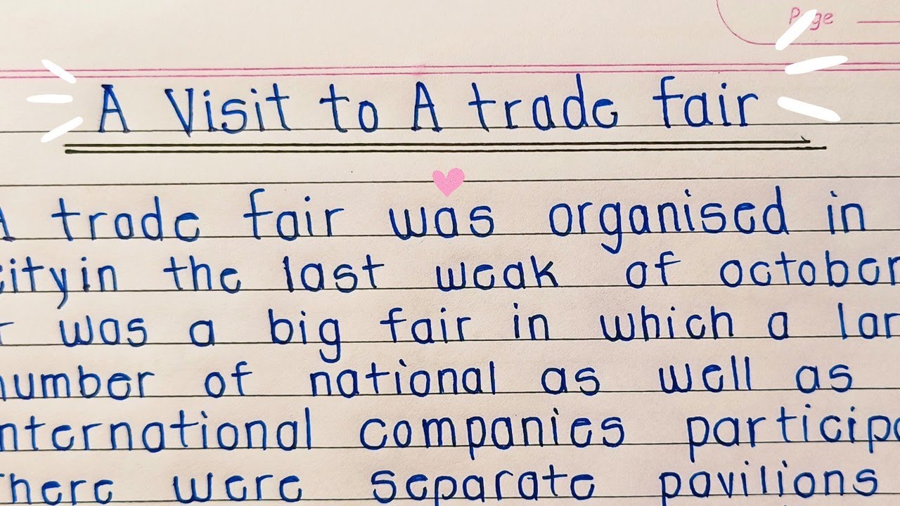 paragraph || A visit to a trade fair || Beautiful handwriting ...