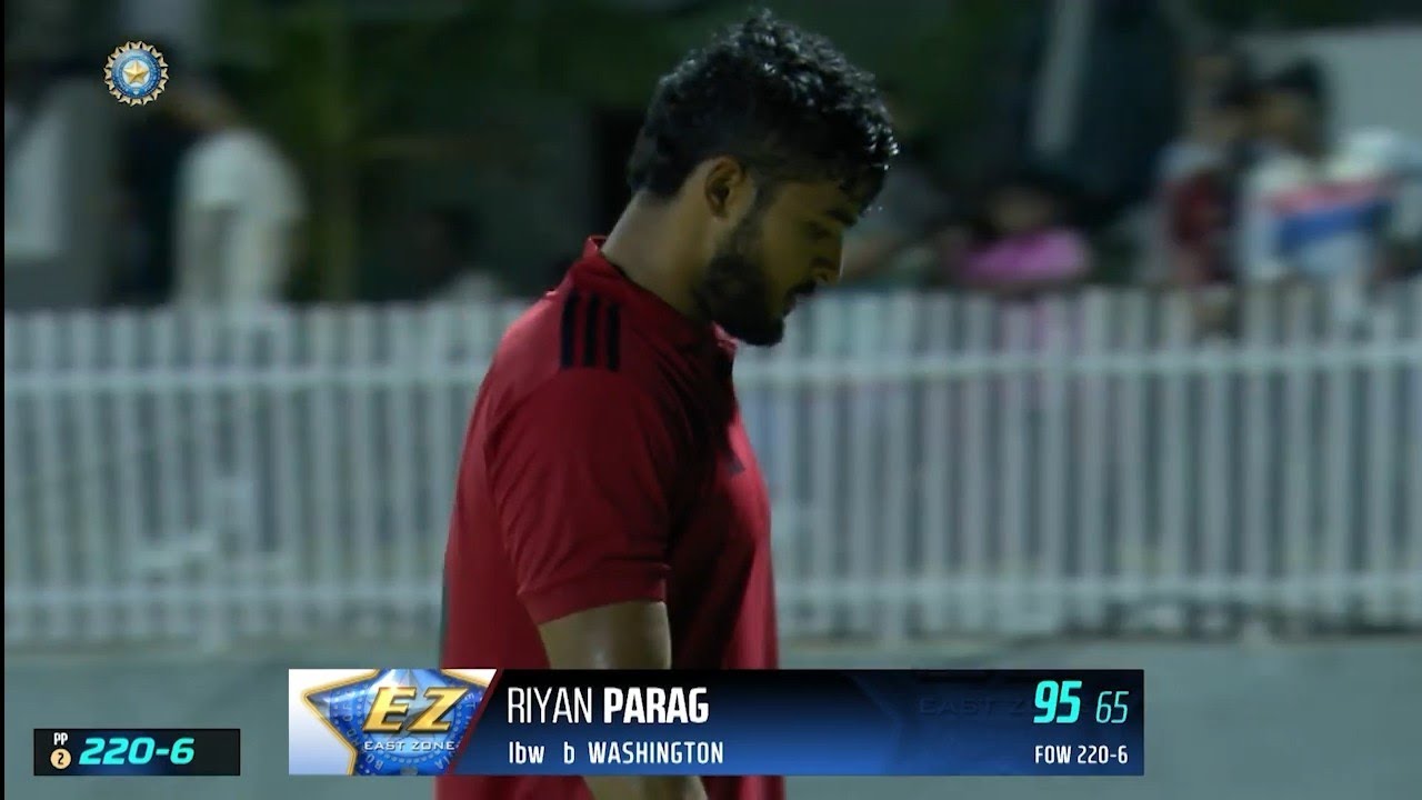 Riyan Parag 95 in Deodhar Trophy Final| Full Innings| #riyanparag #bcci ...