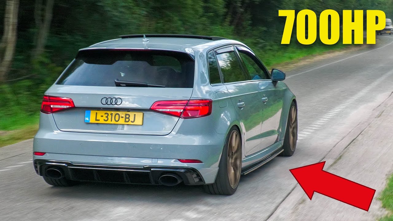 700HP+ Audi RS3 8V TTE700 - Accelerations, Revs and FLAMES! - YouTube