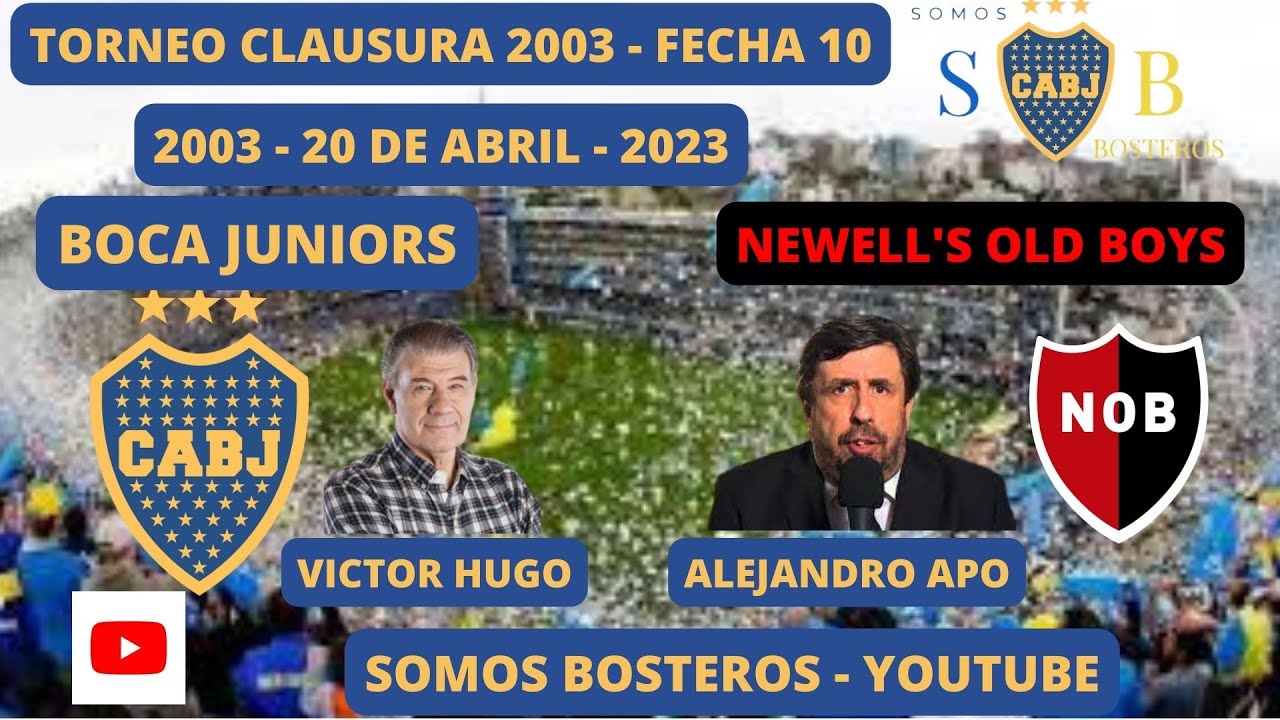 TORNEO CLAUSURA 2003 - BOCA NEWELL'S (Relata Victor Hugo Morales ...