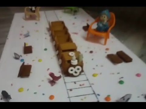 EASY ART IDEAS FOR KIDS COLOURFUL TRAIN WITH BISCUIT'S - YouTube