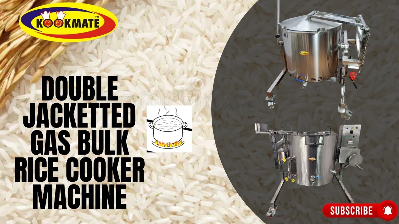 Double Jacketted Gas Bulk Rice Cooker Machine For Canteen & Catering ...
