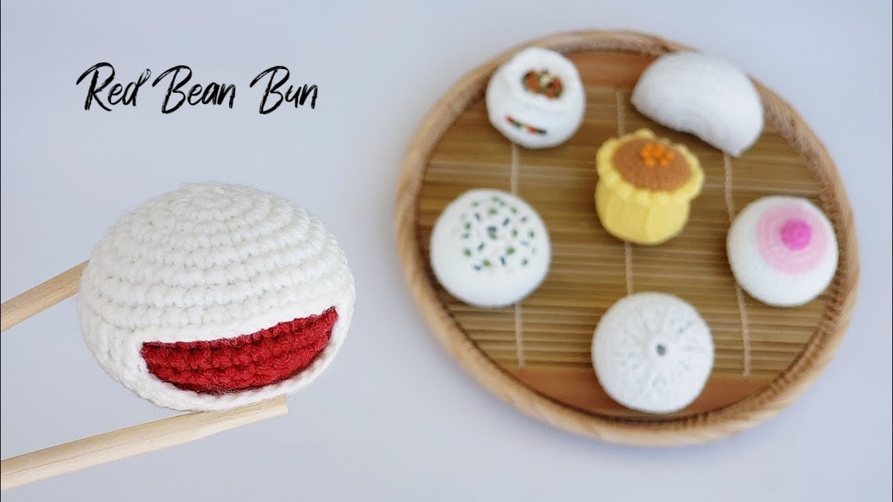 How To Crochet Red Bean Bun | Chinese Steamed Buns | Amigurumi Tutorial ...
