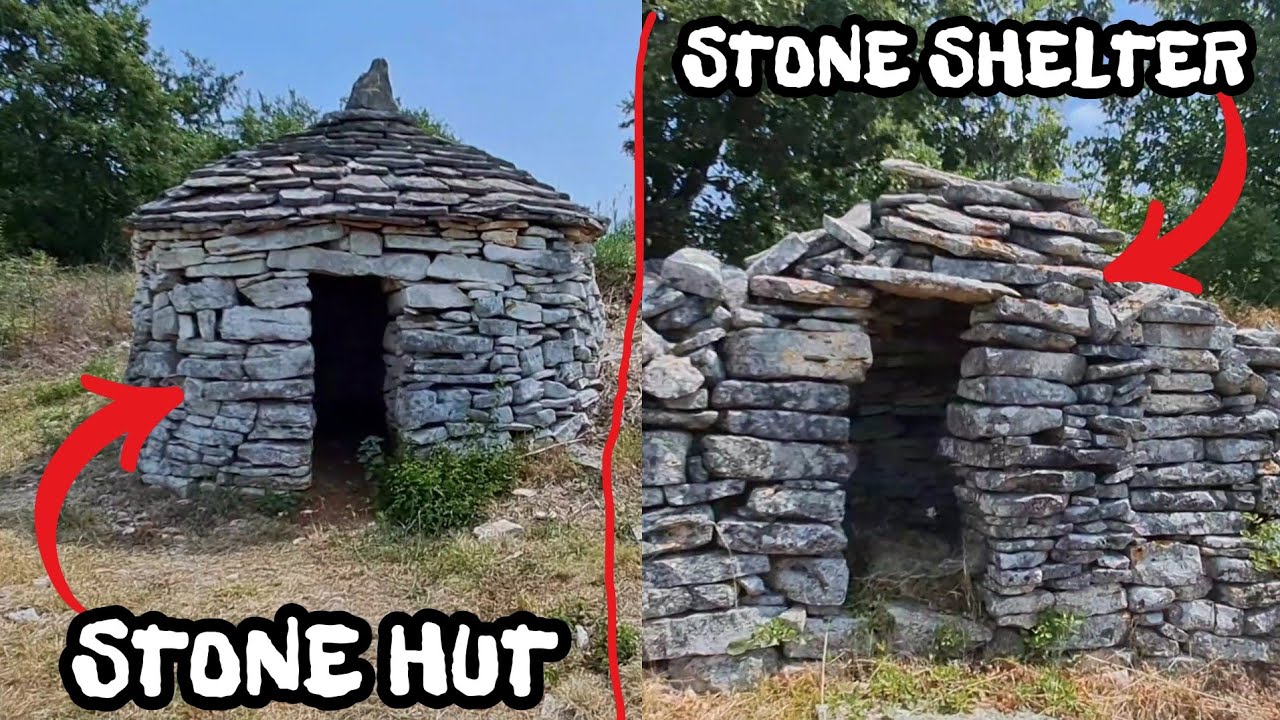 Exploring an Abandoned Two 18th Century Old Stone Huts - YouTube