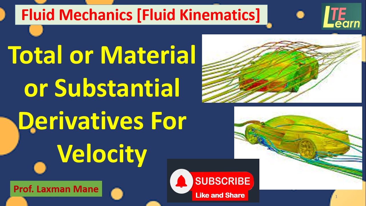 Total or Material or Substantial Derivatives For Velocity |Fluid ...