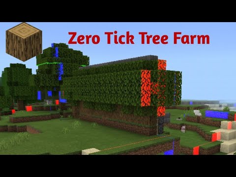 Tutorial membuat zero tick tree farm di minecraft pe - YouTube