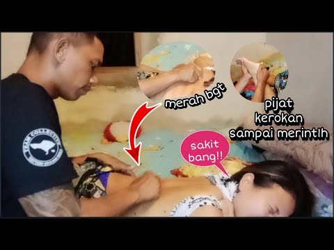 bantuin istri yang lagi sakit masuk angin dengan pijatan dan kerokan_pijat kerok challenge