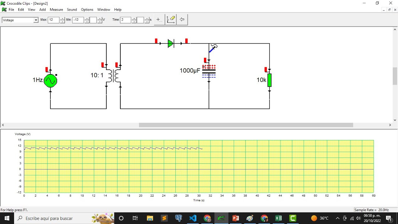 Proceso de filtrado con capacitor, en una fuente de alimentación ...