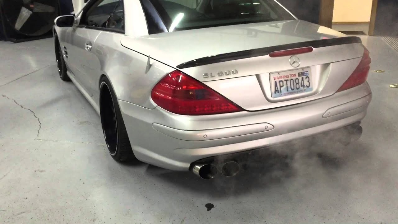 SL600 exhaust v12 bi-turbo. DUDMD - YouTube
