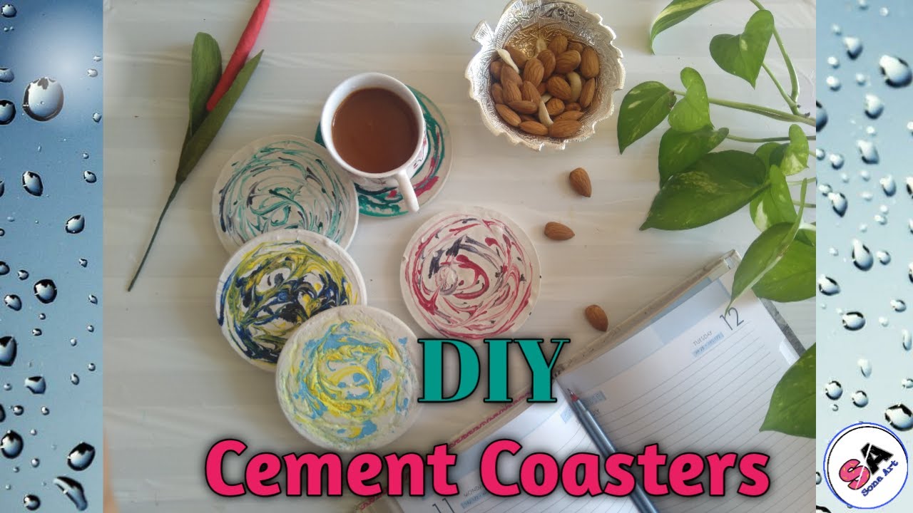 DIY Easy Coasters | DIY Using Cement, Wall Putty, POP Powder | How to ...